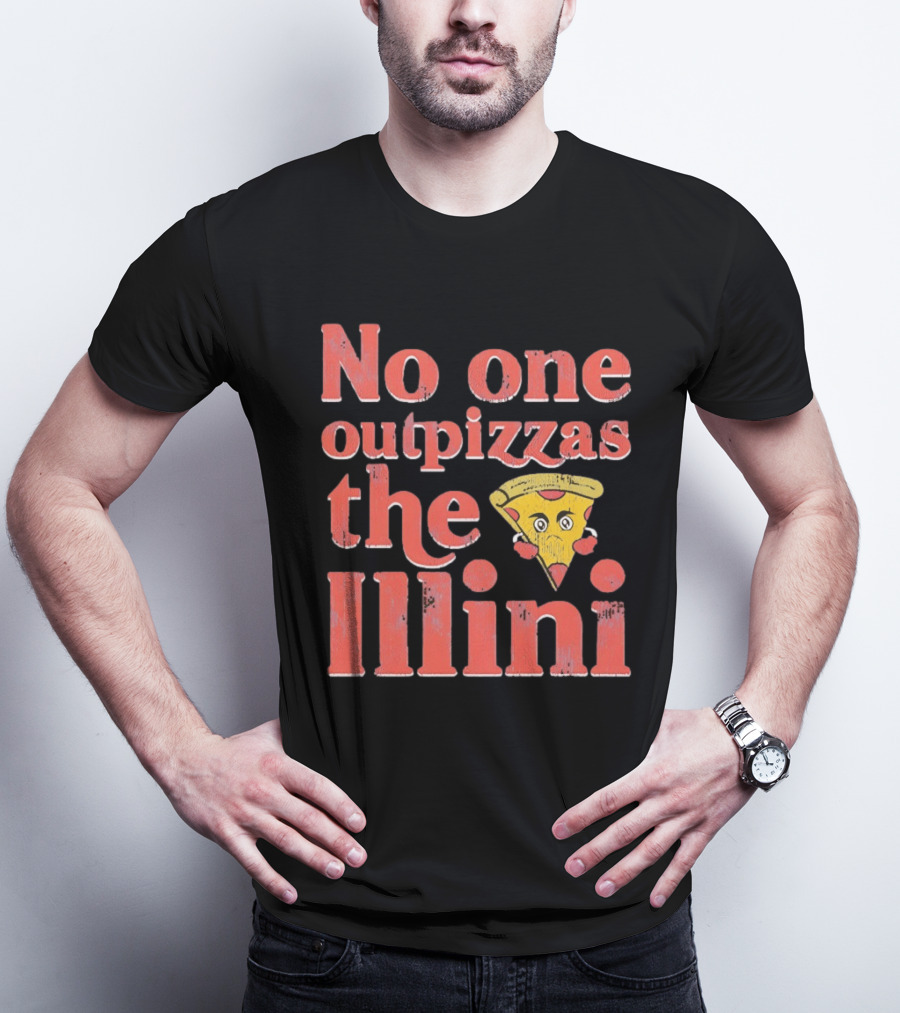 No One Outpizzas The Illini Pizza Face T-Shirt
