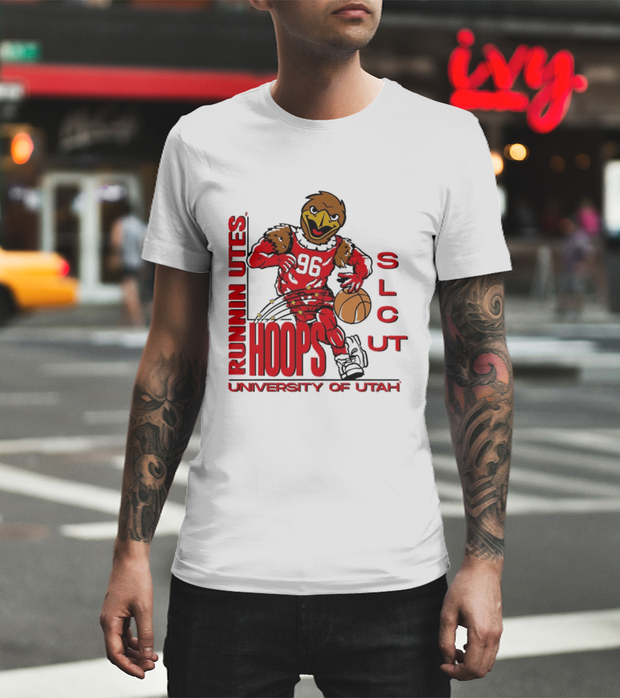 Runnin Utes Hoops SLcut University Of Utah Basketball Bird T-Shirt