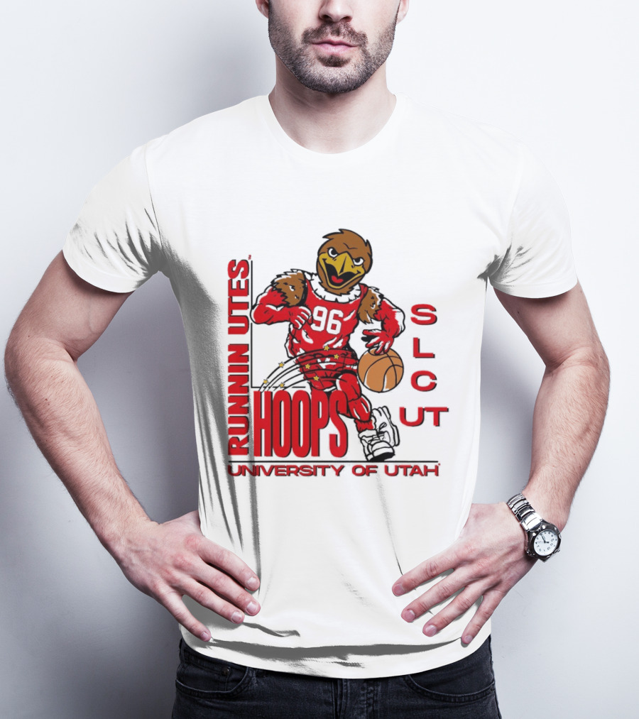 Runnin Utes Hoops SLcut University Of Utah Basketball Bird T-Shirt
