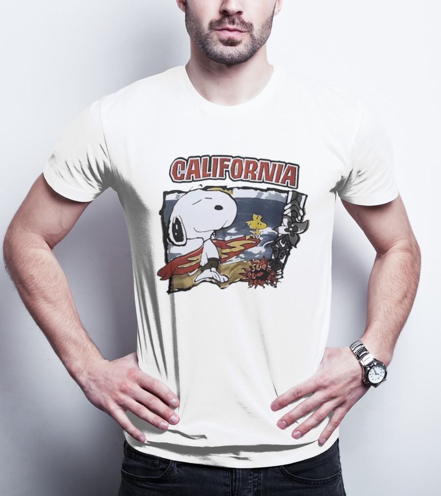 California Snoopy Woodstock Surf Sun Fun T-Shirt