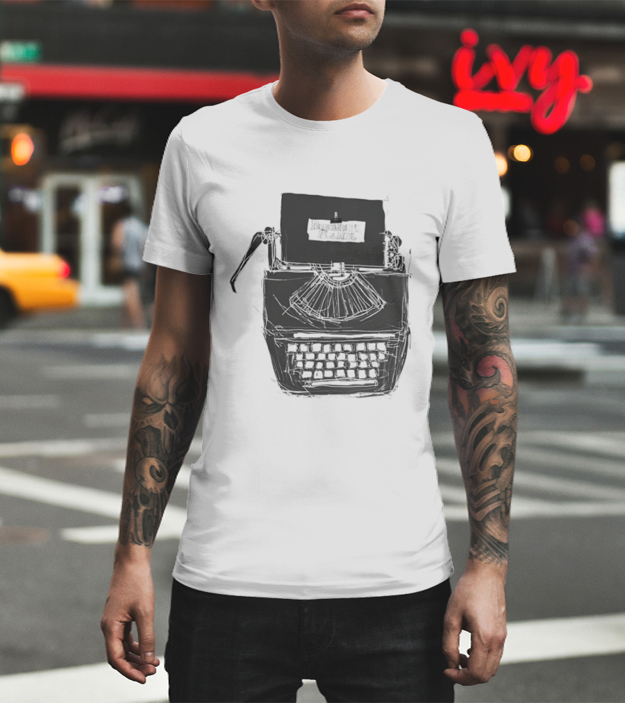 Typewriter Paragraph Planet Book Lovers Novelists Retro Writer Aesthetic T-Shirt