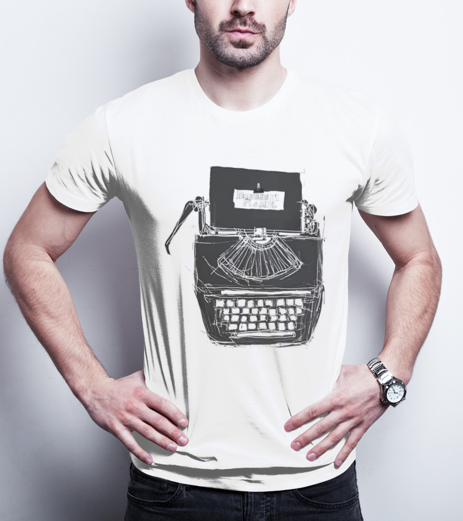 Typewriter Paragraph Planet Book Lovers Novelists Retro Writer Aesthetic T-Shirt