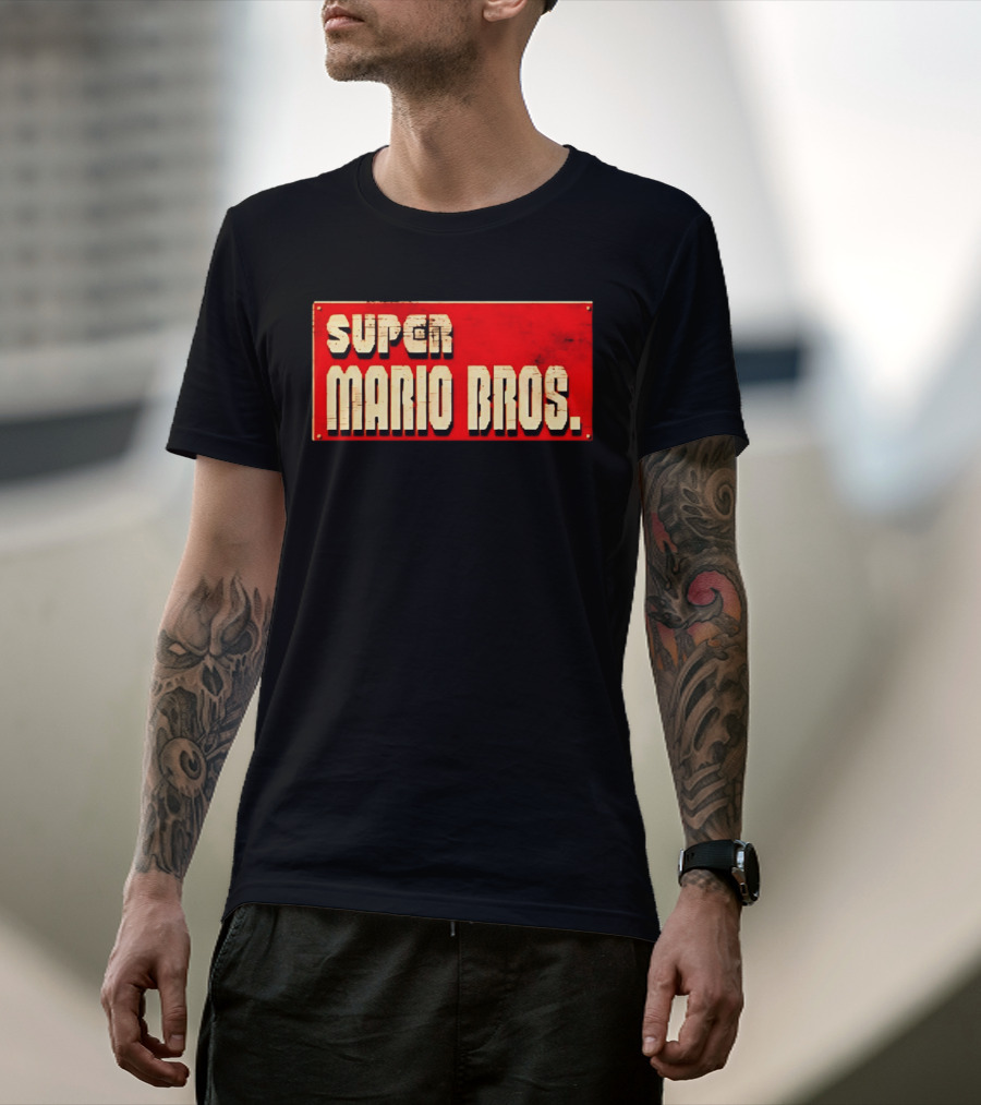 Super Mario Bros Iconic Title Sign T-Shirt