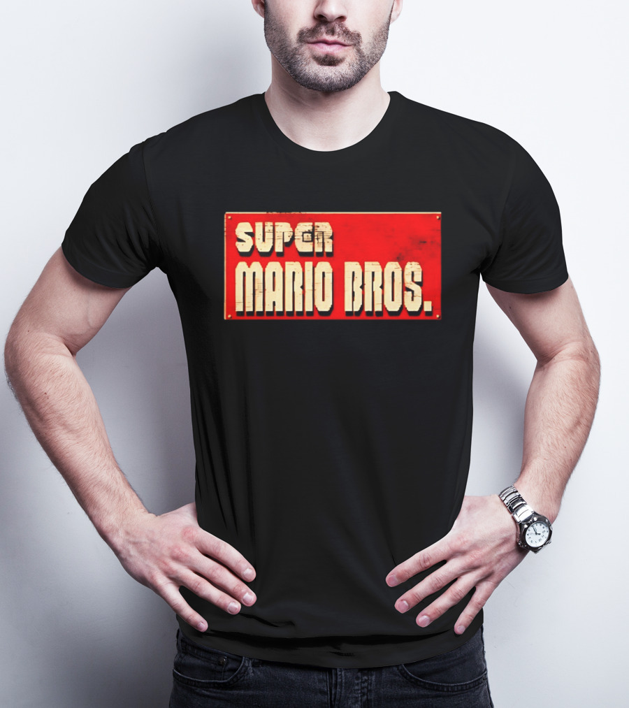 Super Mario Bros Iconic Title Sign T-Shirt