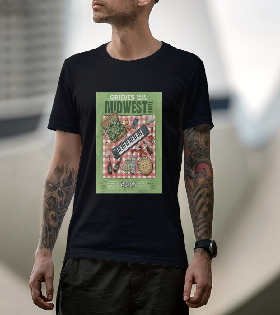 Grieves Midwest Tour Street Sweepers Storm Records 2026 Keyboard Picnic T-Shirt