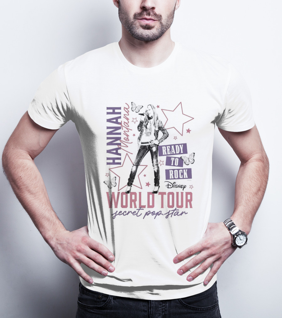 Hannah Montana Ready To Rock World Tour Secret Pop Star T-Shirt