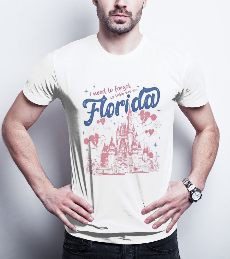 I Need To Forget So Take Me To Florida With Castle And Hearts T-Shirt