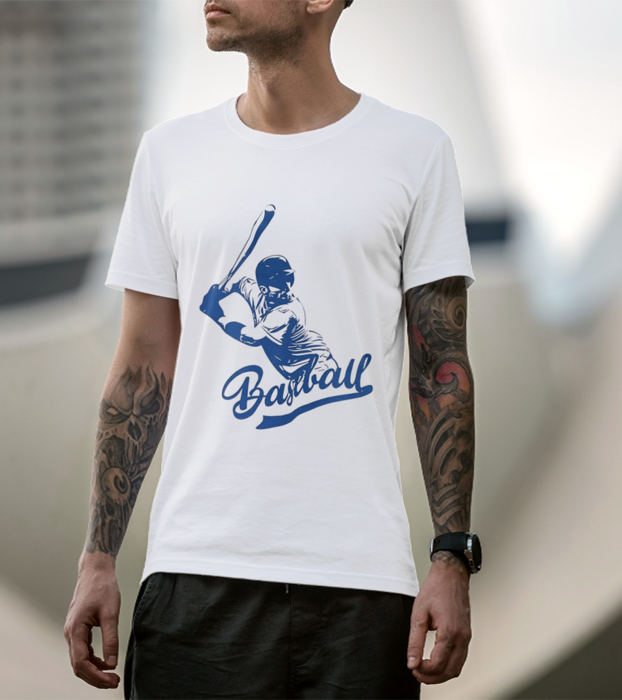 Middle Tennessee Blue Raiders Baseball Player Batting Action T-Shirt