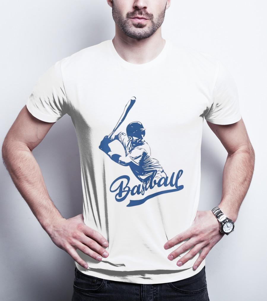 Middle Tennessee Blue Raiders Baseball Player Batting Action T-Shirt