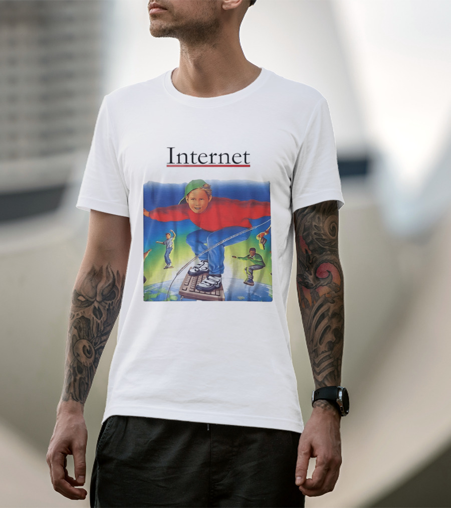 Internet Surfing Kids Adventure On Keyboard Across Digital World T-Shirt