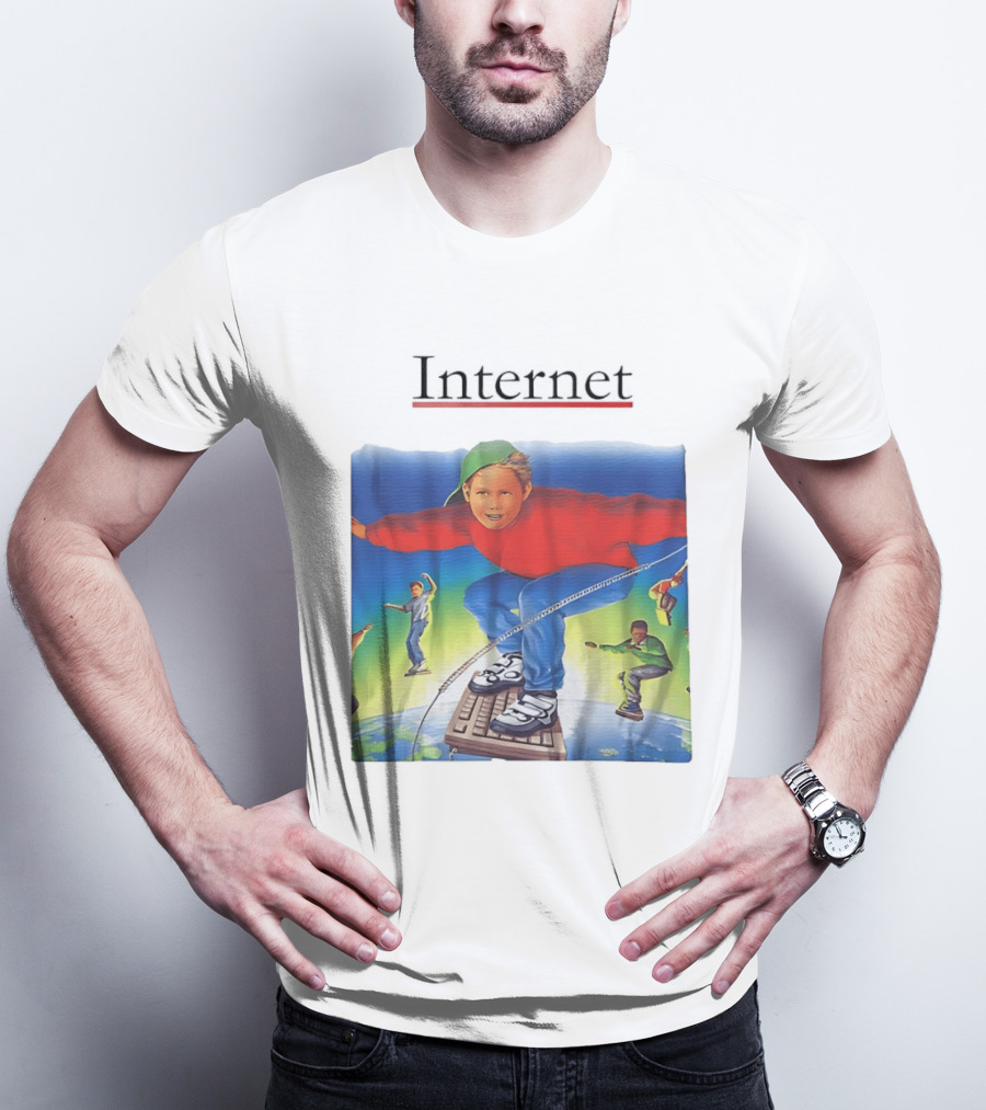 Internet Surfing Kids Adventure On Keyboard Across Digital World T-Shirt