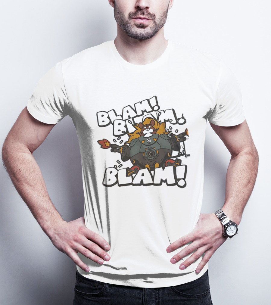 Wrecking Ball Blam Blam Blam Over Hamster Mech Action T-Shirt