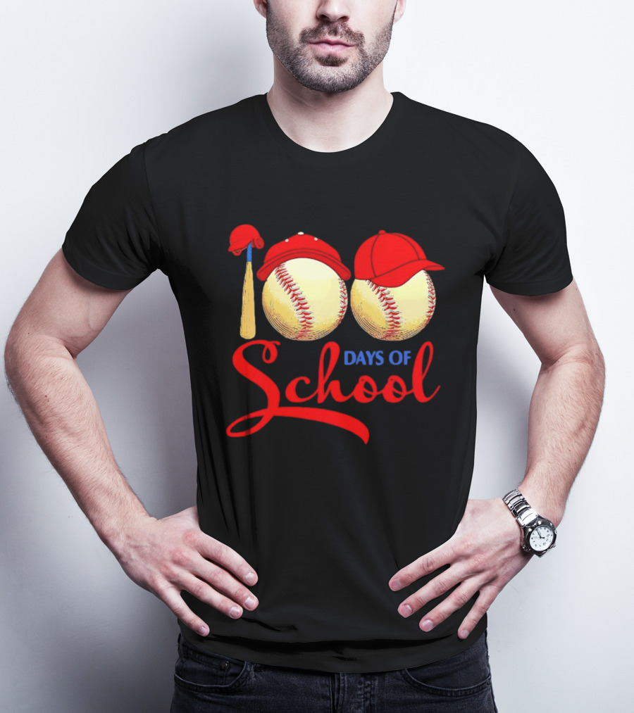 100 Days Of School Baseball Hat Celebration T-Shirt