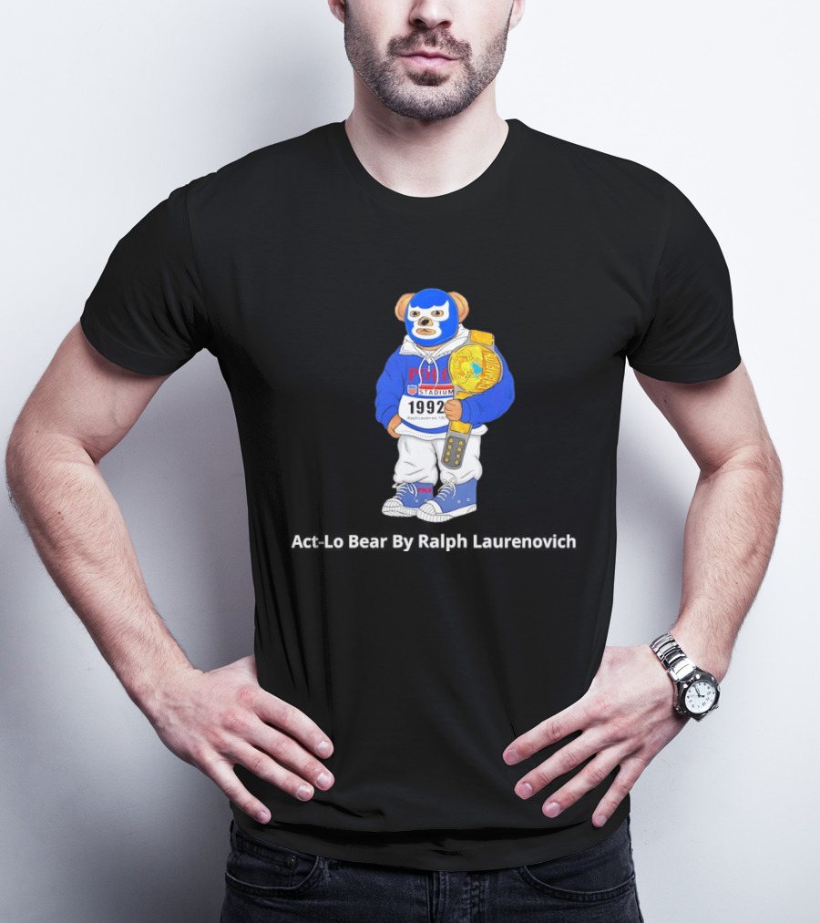 Polo Stadium 1992 Bear By Ralph Laurenovich With Wrestling Championship Belt T-Shirt