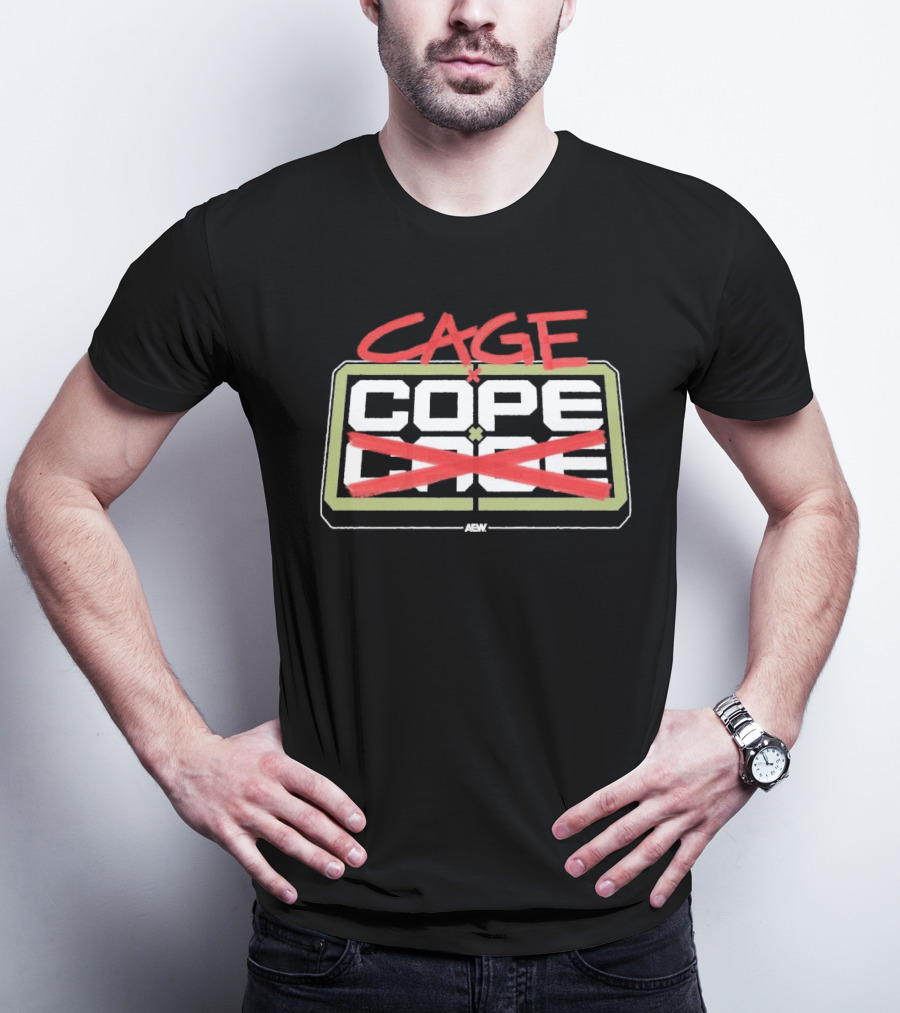 Cage Cope Cage Red Text X Mark T-Shirt