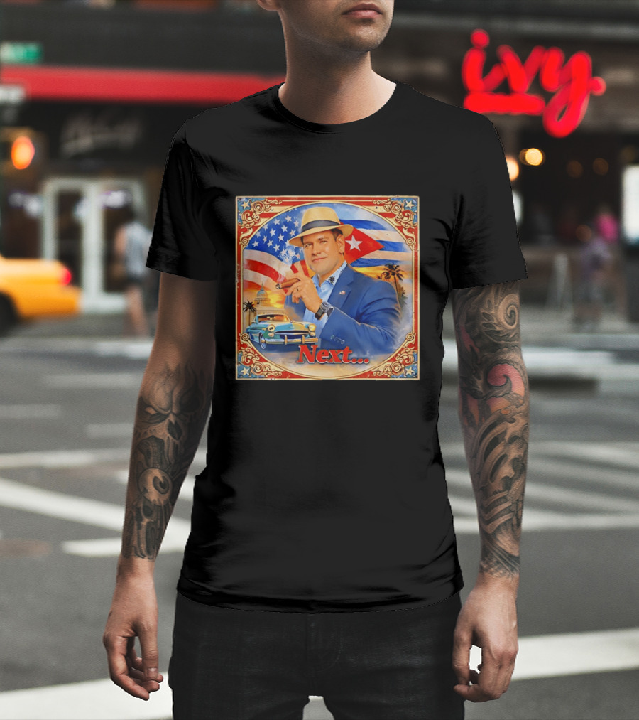 Next USA Cuban Cigar American Flag Man T-Shirt