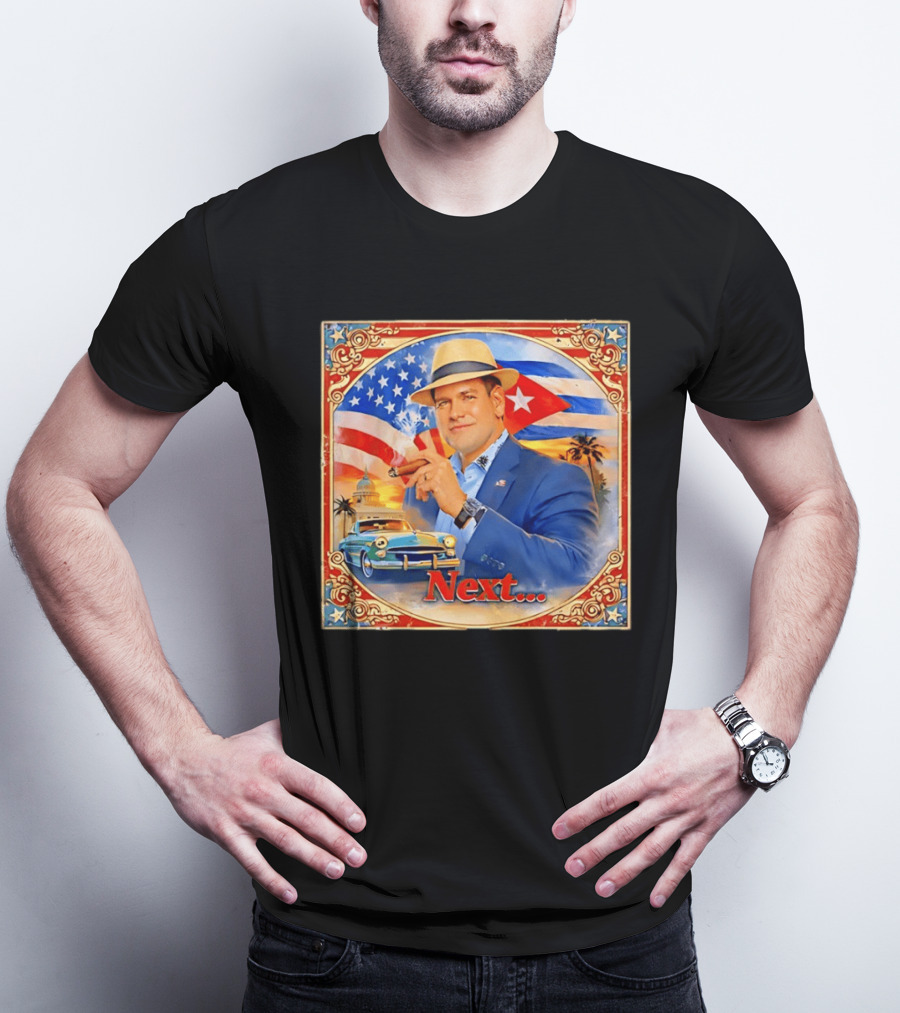 Next USA Cuban Cigar American Flag Man T-Shirt