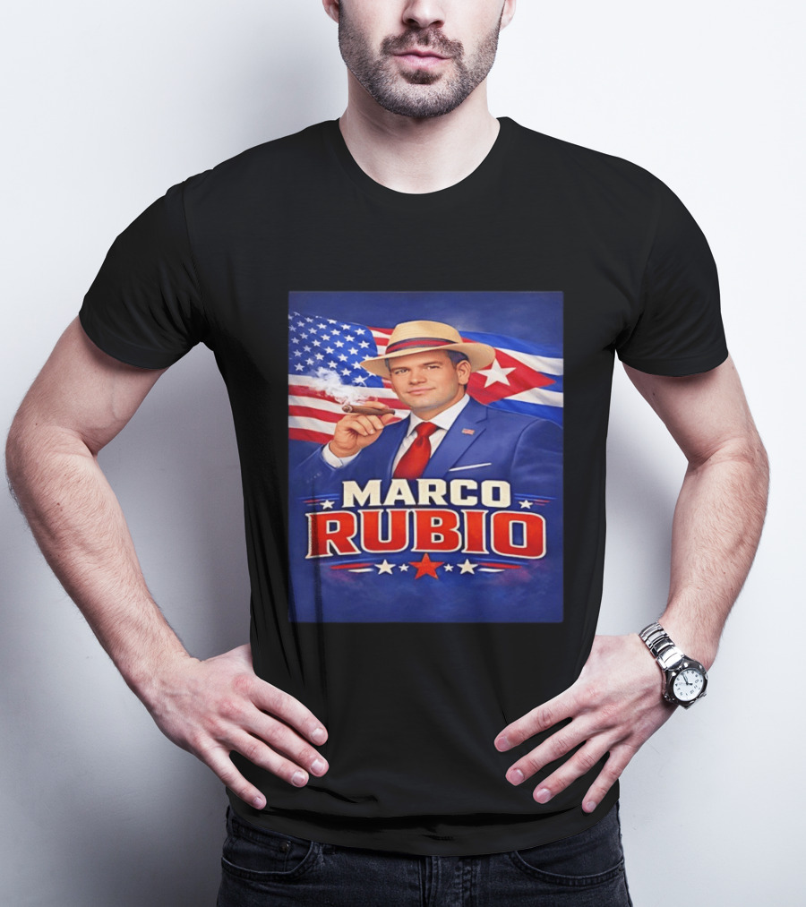 Marco Rubio Cigar USA American Cuban Flag T-Shirt