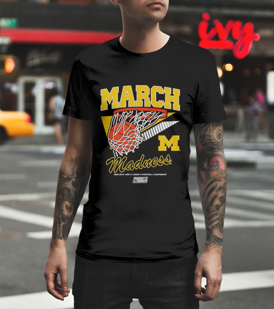 Michigan Wolverines March Madness MBB & WBB 2026 Basketball Championship Swish T-Shirt