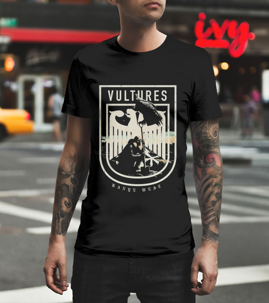 Vultures Kanye West Shield With Vultures And Embrace T-Shirt