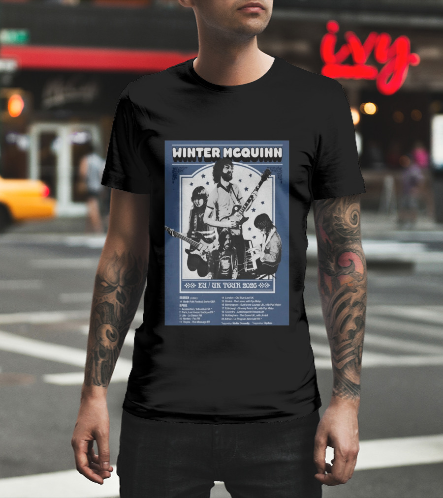 Winter McQuinn EU UK Tour 2026 Amsterdam Berlin Paris Manchester T-Shirt