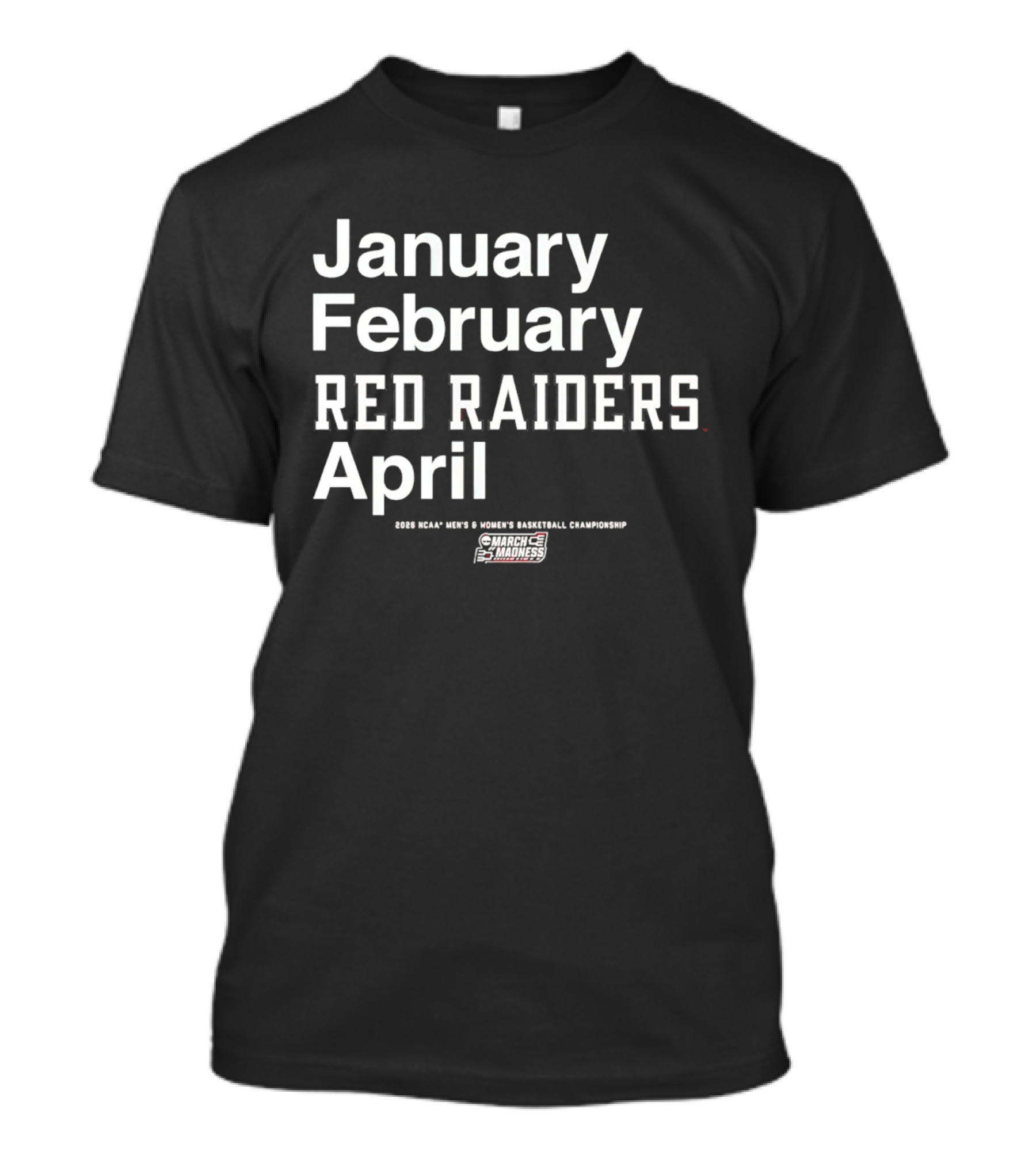 Texas Tech Red Raiders 2026 NCAA Basketball Championship March Madness T-Shirt