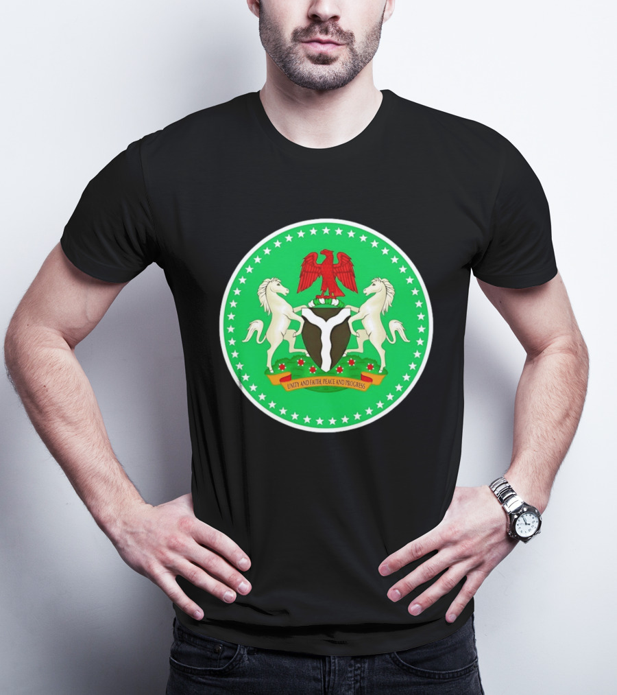 Unity Faith Peace Progress Nigeria National Coat Of Arms T-Shirt