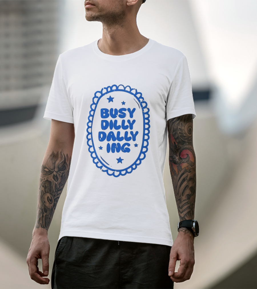 Busy Dilly Dally Inc Stars Oval Frame T-Shirt