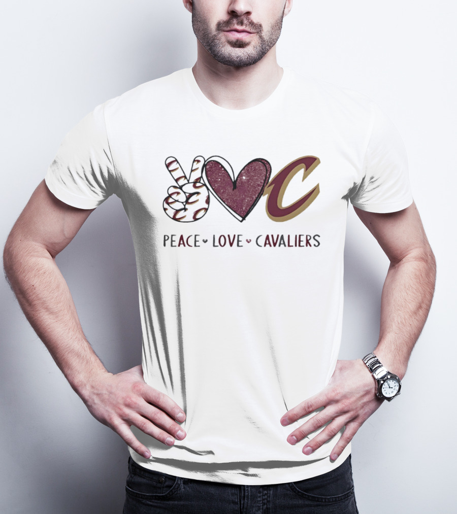 Cleveland Cavaliers Peace Love C Hand Team T-Shirt