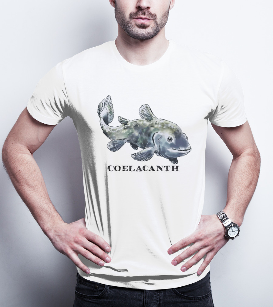Coelacanth Fish Vintage Illustration Oceanic Creature T-Shirt