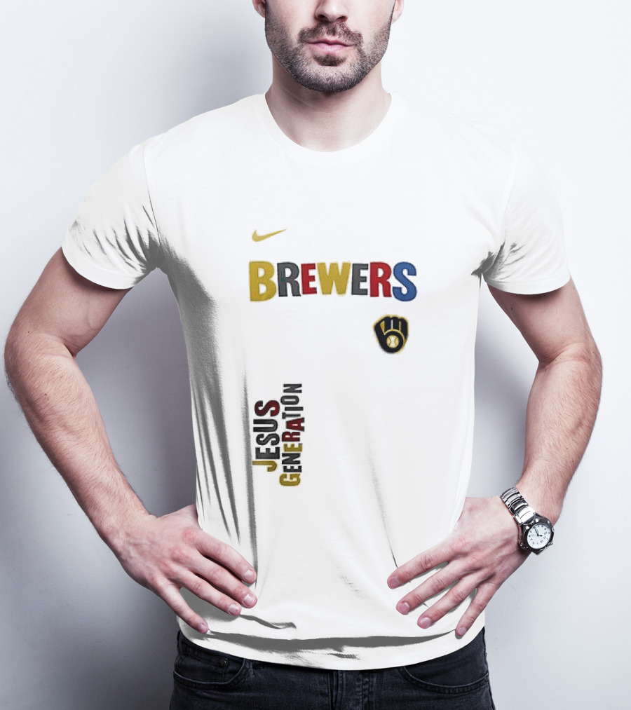 Nike Brewers Jesus Generation Tour Milwaukee Baseball T-Shirt