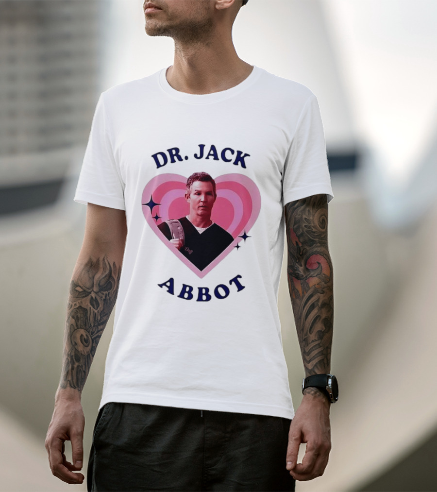 Dr. Jack Abbot Heart Retro Style Pink And Blue T-Shirt