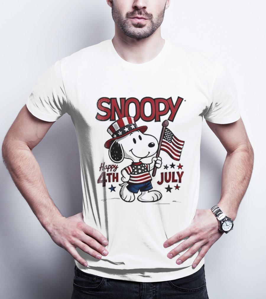 Snoopy Happy 4th Of July Born To Chill Proud To Be Free T-Shirt