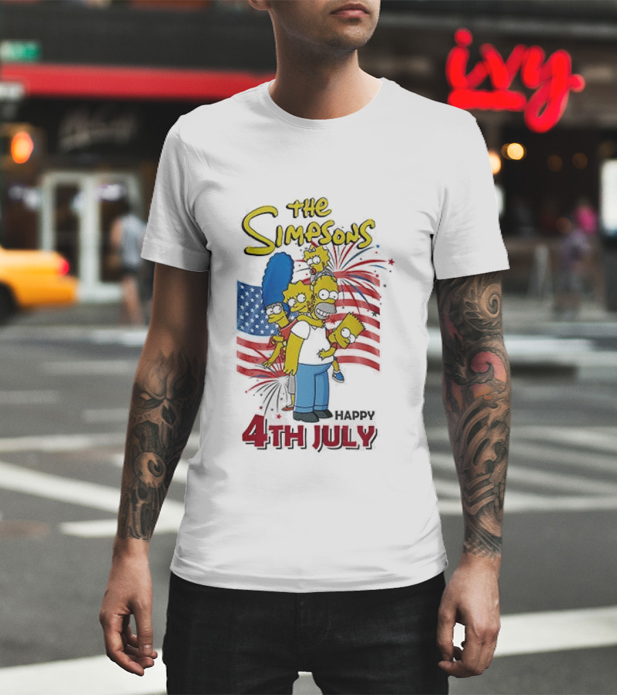 The Simpsons 4th July 250th USA Anniversary Celebration T-Shirt