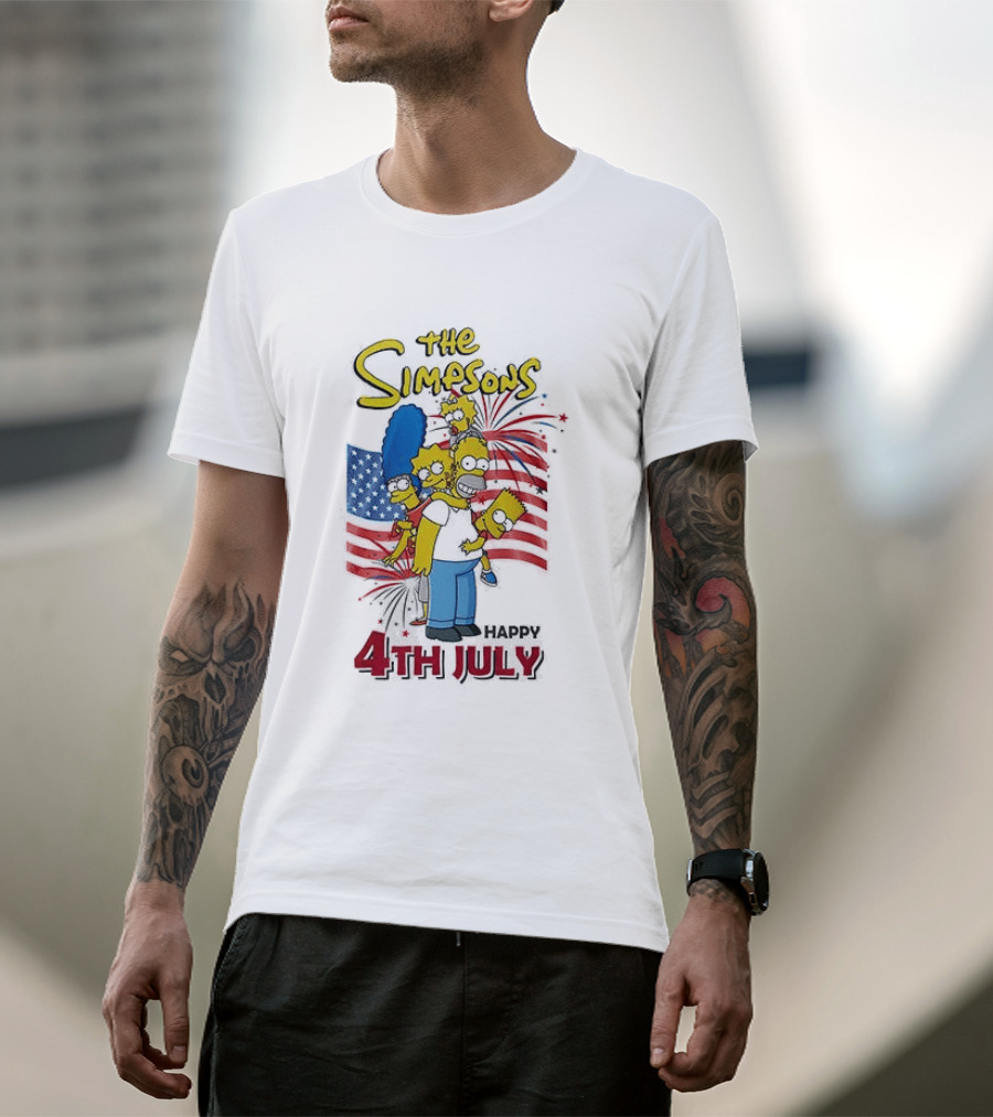 The Simpsons 4th July 250th USA Anniversary Celebration T-Shirt