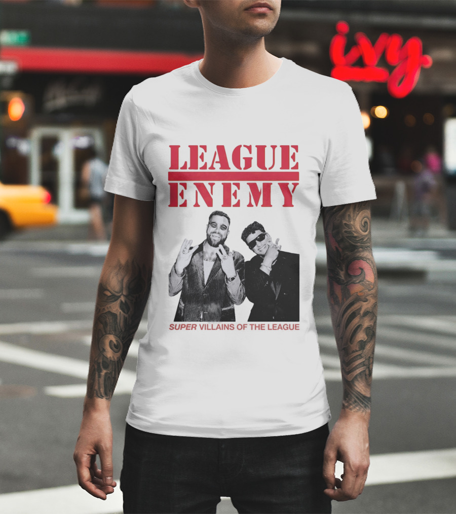 League Enemy Super Villains Of The League Patrick Mahomes Travis Kelce T-Shirt