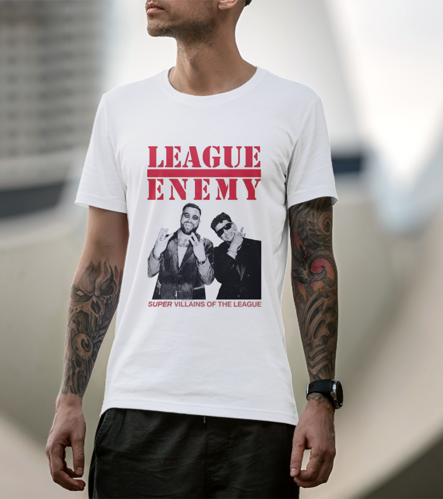 League Enemy Super Villains Of The League Patrick Mahomes Travis Kelce T-Shirt