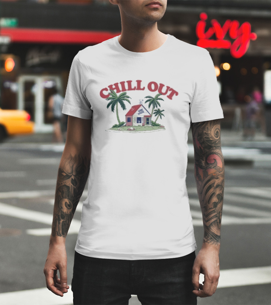 Dragon Ball Kame House Chill Out Master Roshi Relaxation Scene T-Shirt