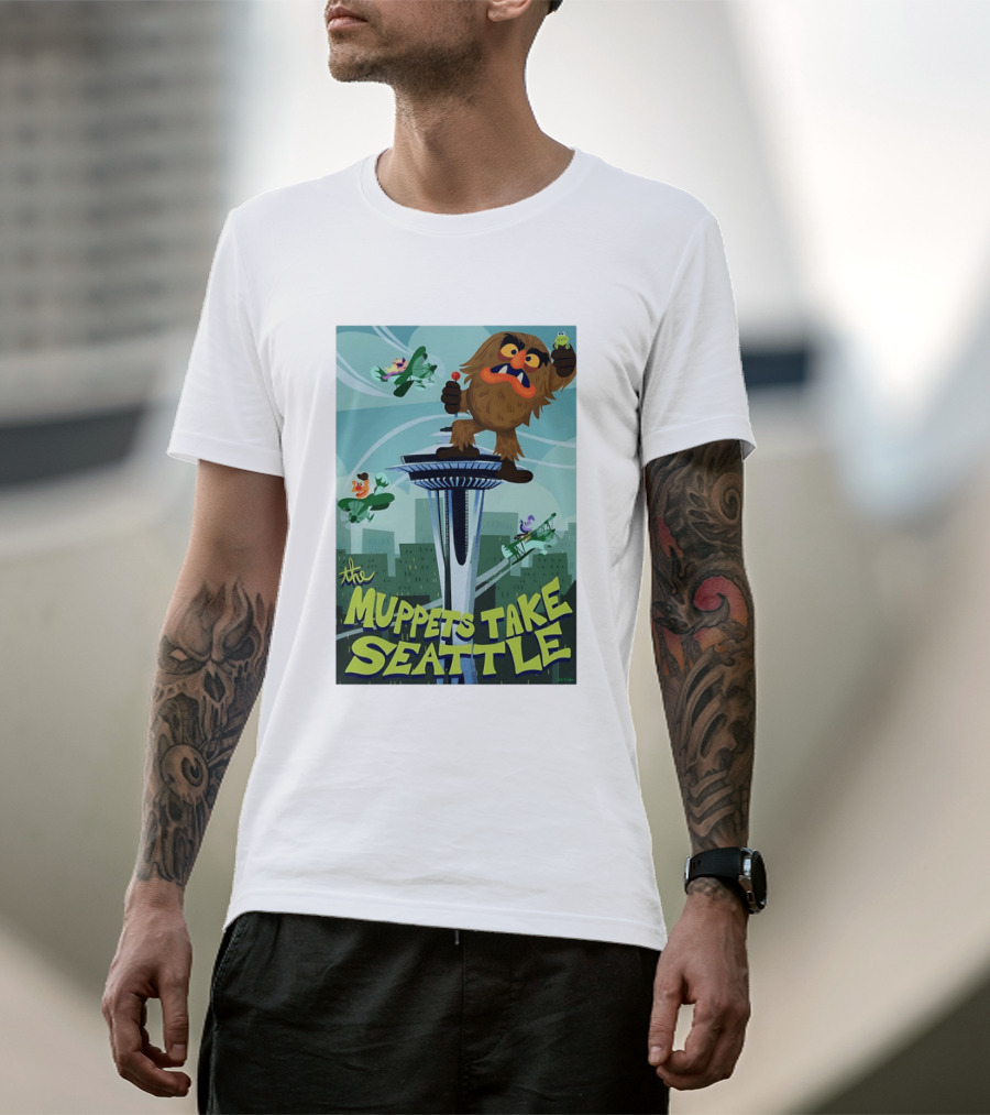 The Muppets Take Seattle Space Needle Adventure With Frog And Characters T-Shirt