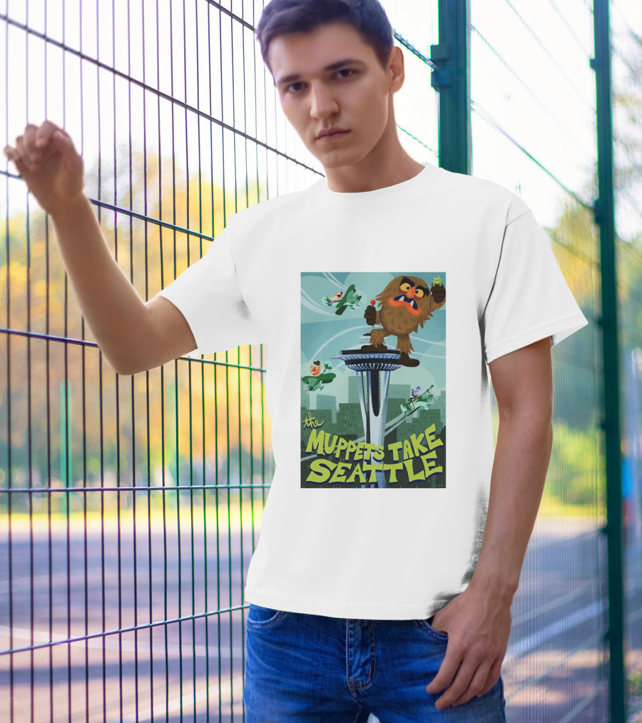 The Muppets Take Seattle Space Needle Adventure With Frog And Characters T-Shirt
