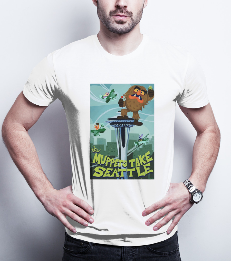 The Muppets Take Seattle Space Needle Adventure With Frog And Characters T-Shirt