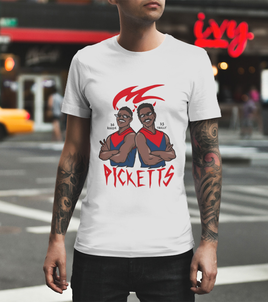 Melbourne Demons 36 Kozzie 33 Trelly Picketts AFL T-Shirt
