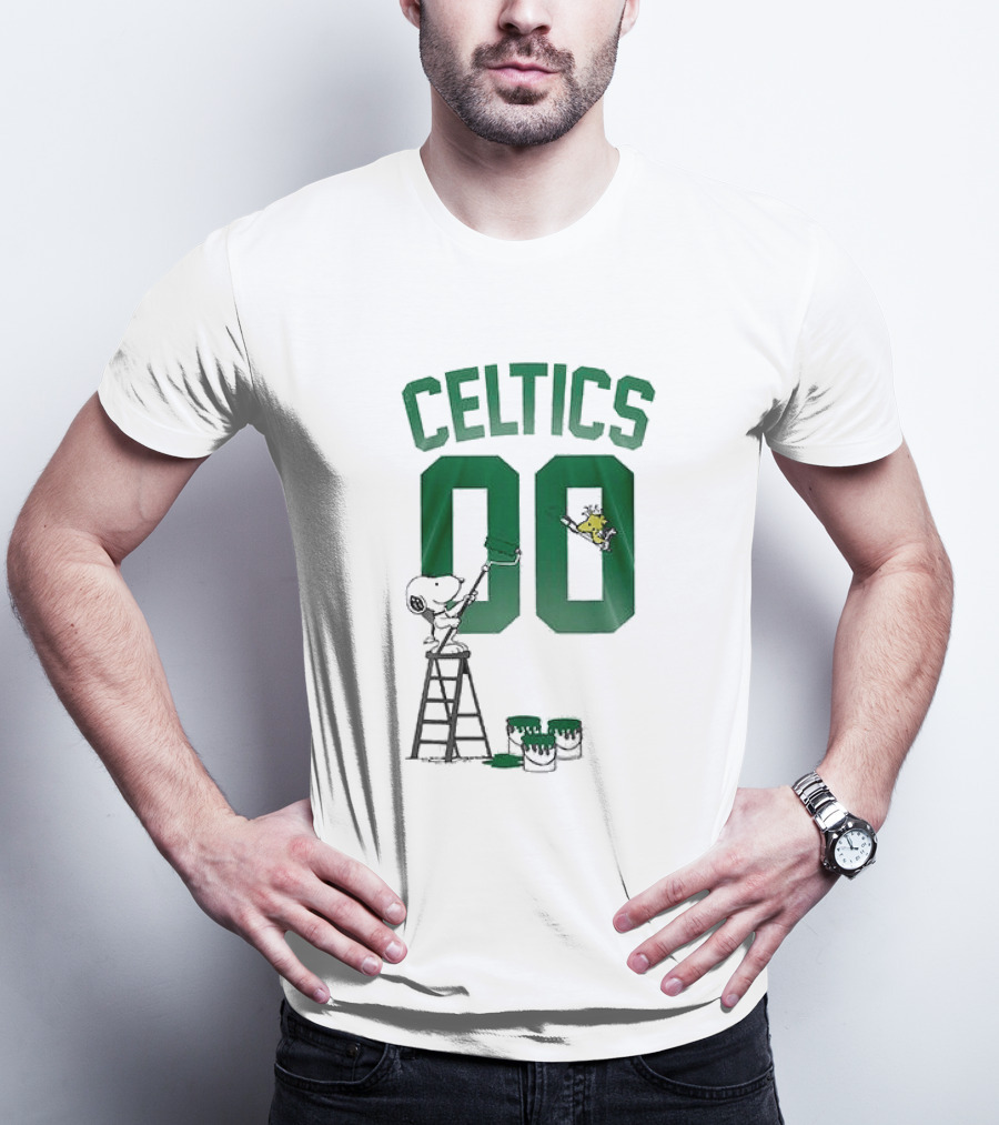 Celtics Snoopy Shut Up And Dribble 00 Painting Peanuts Collaboration T-Shirt