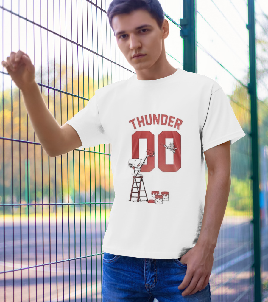 Thunder 00 Oklahoma City Snoopy Basketball Collaboration T-Shirt