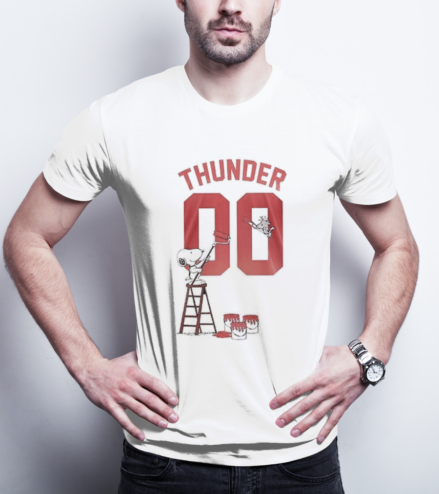 Thunder 00 Oklahoma City Snoopy Basketball Collaboration T-Shirt