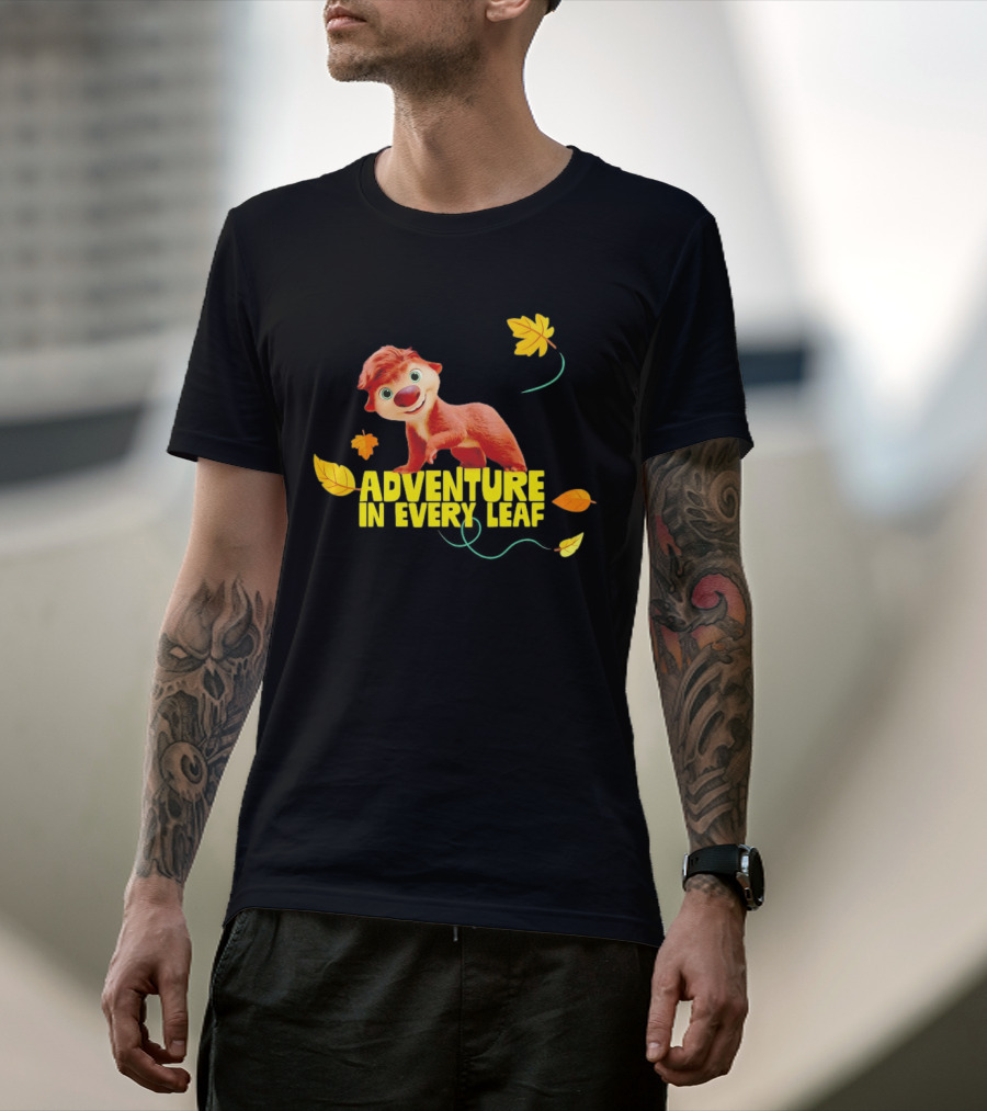 Adventure In Every Leaf Sid The Sloth Character With Autumn Leaves T-Shirt
