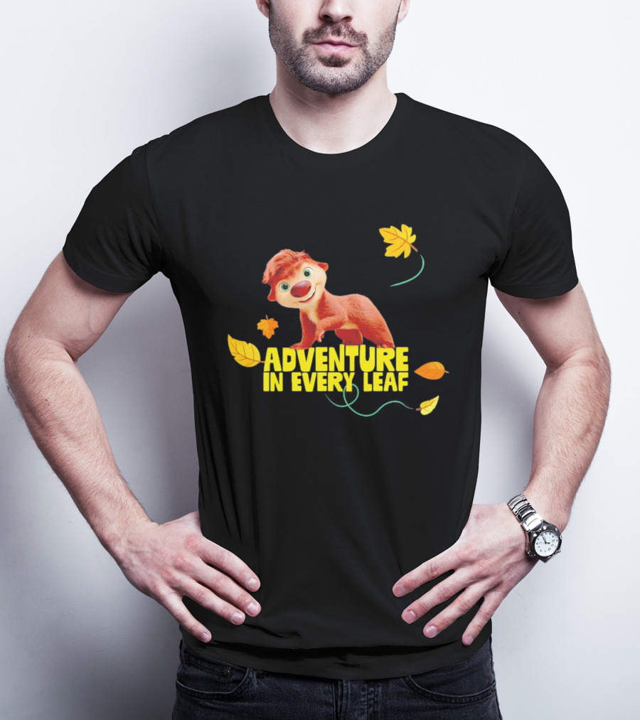 Adventure In Every Leaf Sid The Sloth Character With Autumn Leaves T-Shirt