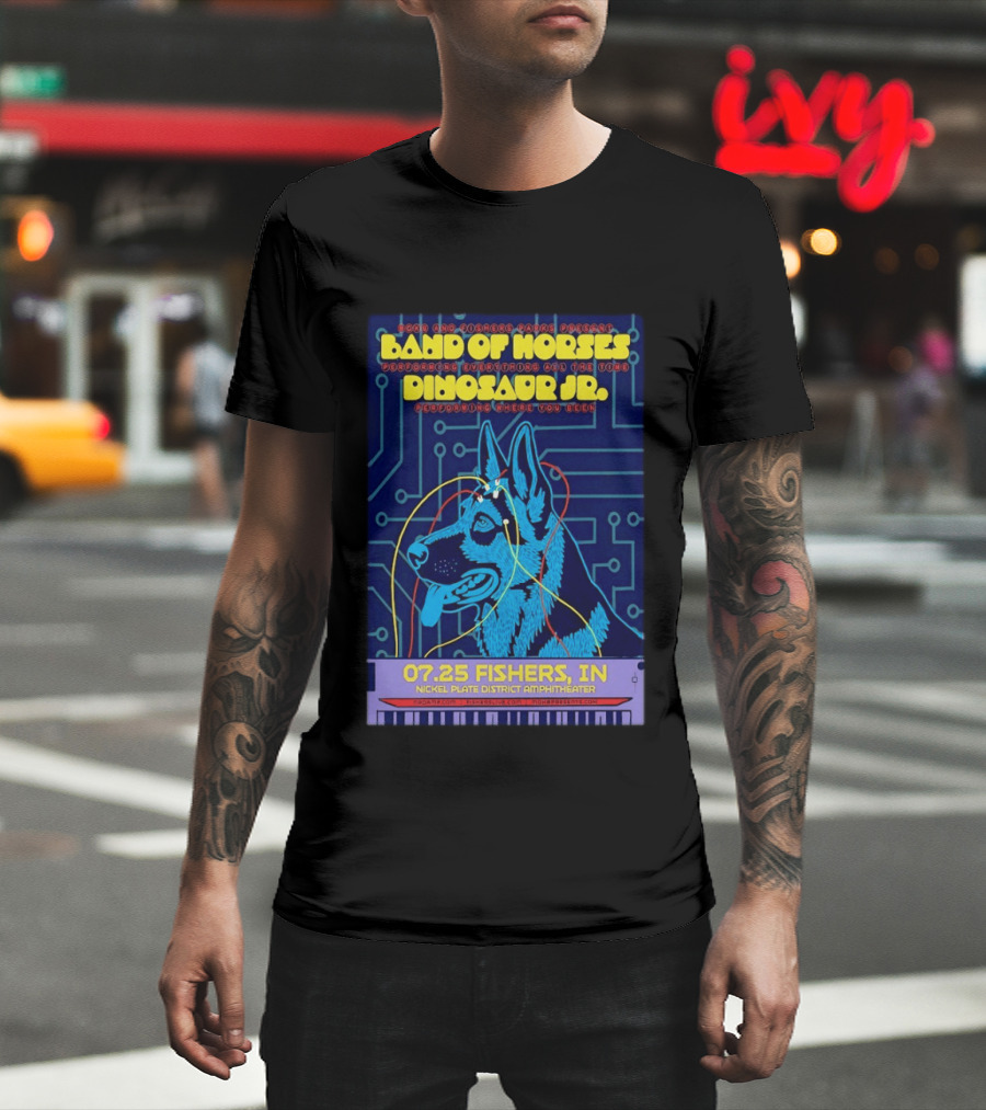 Band Of Horses Dinosaur JR Nickel Plate District Amphitheater Fishers IN July 25 2026 T-Shirt