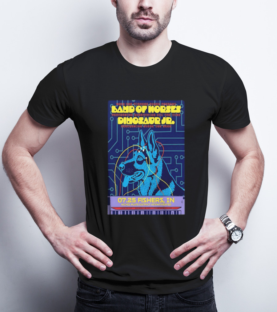Band Of Horses Dinosaur JR Nickel Plate District Amphitheater Fishers IN July 25 2026 T-Shirt