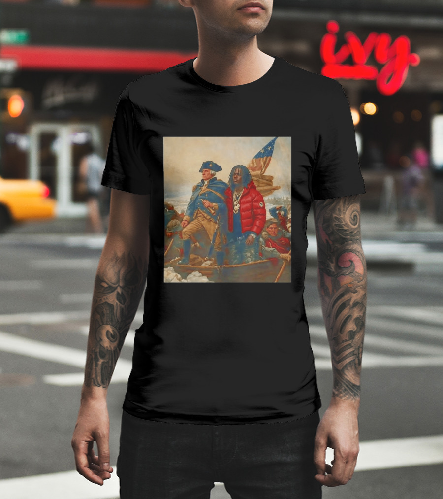 Washington Crossing The Delaware With Chief Keef Collaboration T-Shirt